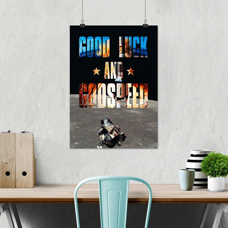 Good Luck and Godspeed / NASA, Apollo Missions, Moon — Space Poster ...