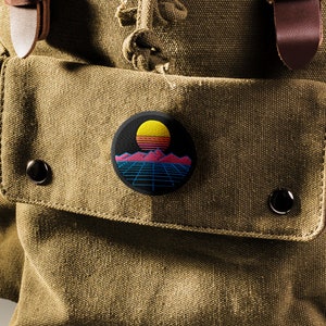 Synthwave/retrowave/vaporwave Sunset Patch — Embroidered Patch, Space ...