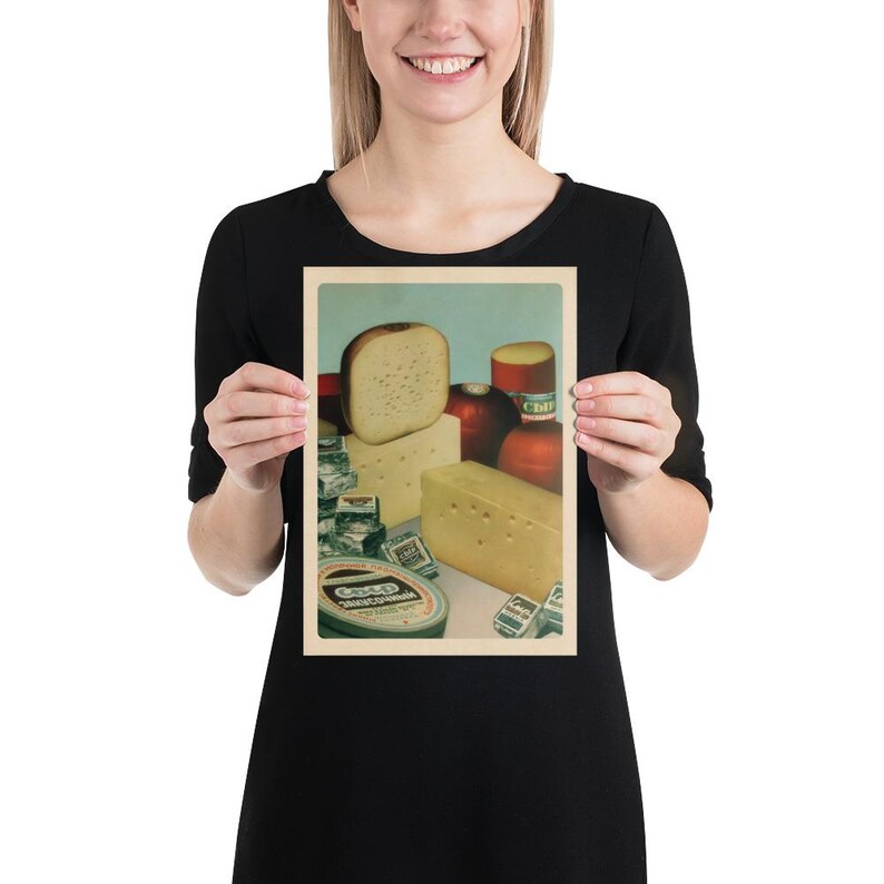 Soviet Cheese, USSR 1952 — Soviet Vintage Food Poster, Kitchen Prints ...