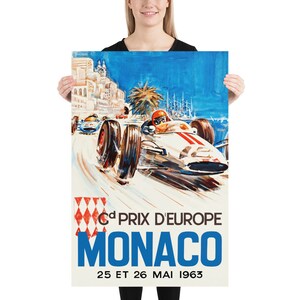 Monaco Vintage F1 Grand Prix, 1963 Poster Vintage Formula 1 Poster ...