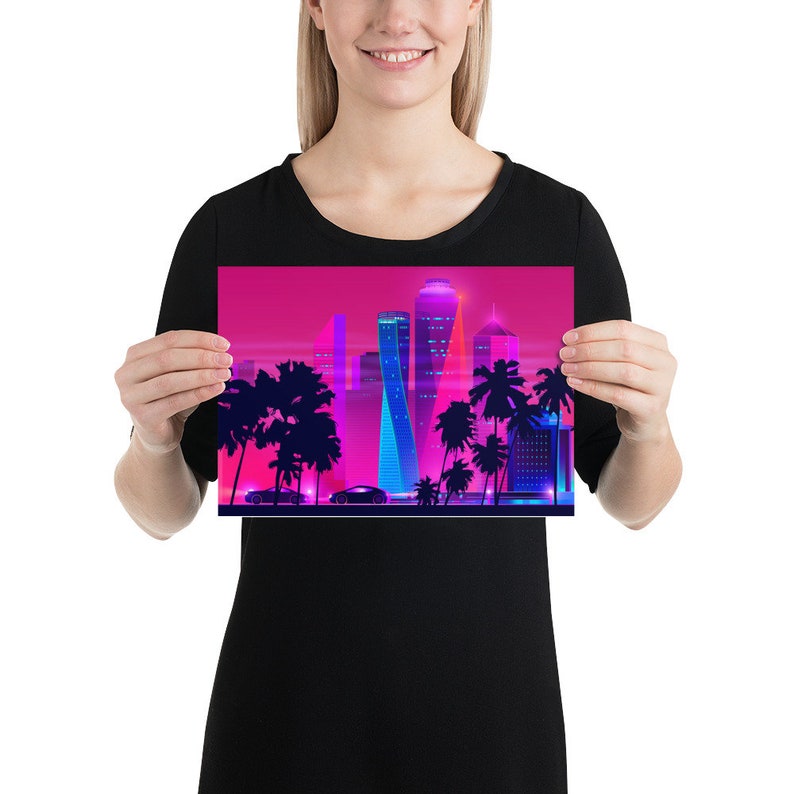 Synthwave Neon City: Vice City synthwave/vaporwave/cyberpunk - Etsy