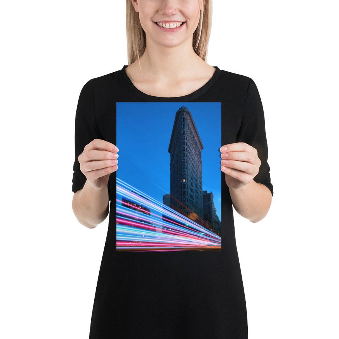 Neon city: New York Flatiron Building poster | Etsy