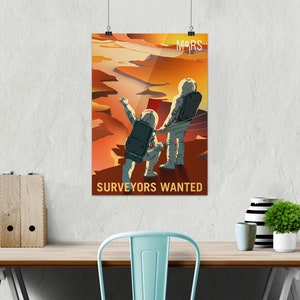 NASA Mars Vintage: Surveyors Wanted Vintage Space Poster, Retro Space ...