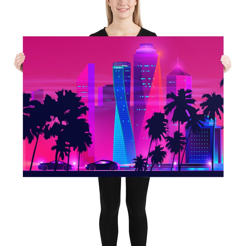 Synthwave Neon City: Vice City synthwave/vaporwave/cyberpunk - Etsy