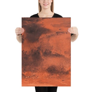 Mars Map, Mars Surface Poster — Space Poster, Space Photo, Science Wall ...