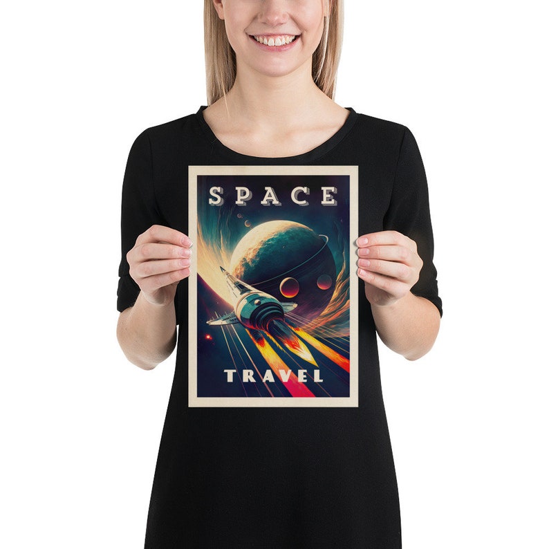 Space Travel — Retro Space Poster 1950s, Retrofuturism Art Print With ...