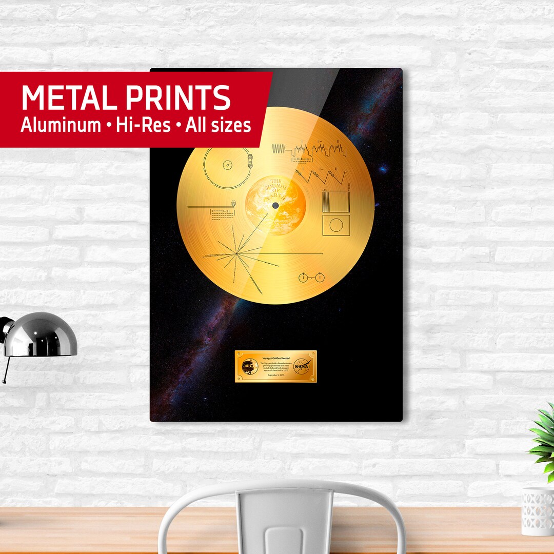 NASA Voyager 1 Golden Record — Metal Prints. Space Poster, Science ...