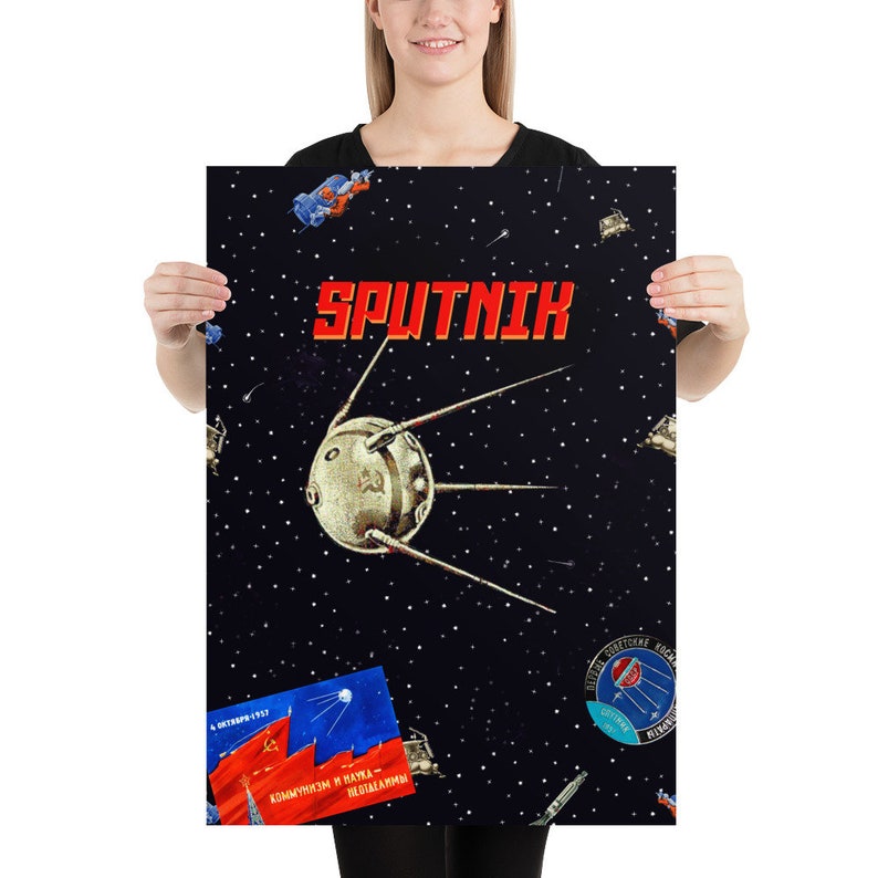 Sputnik: Gagarin Space Art sovietwave Poster - Etsy