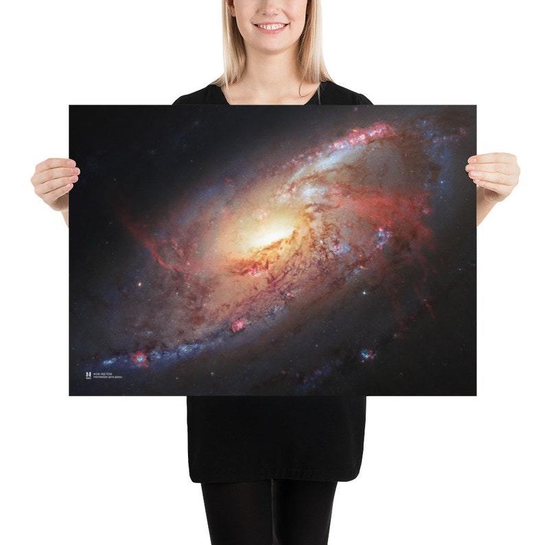 Intermediate Spiral Galaxy. M106 NGC 4258 NASA Hubble Space | Etsy