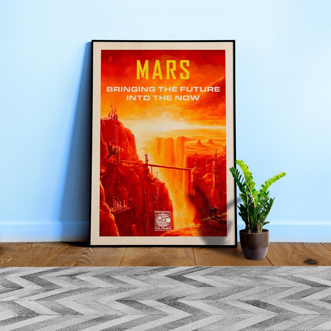 Mars, Federal Colonies. Total Recall, 1990 — Vintage Space Poster ...