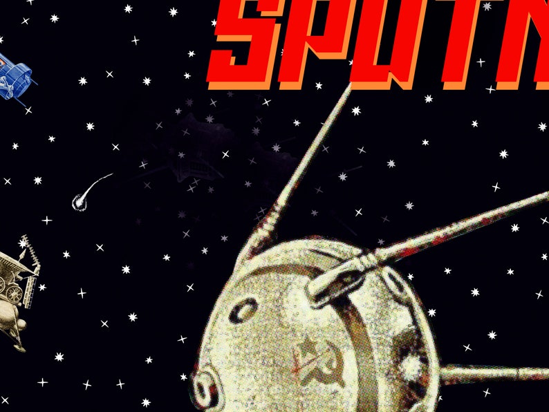 Sputnik: Gagarin Space Art sovietwave Poster - Etsy