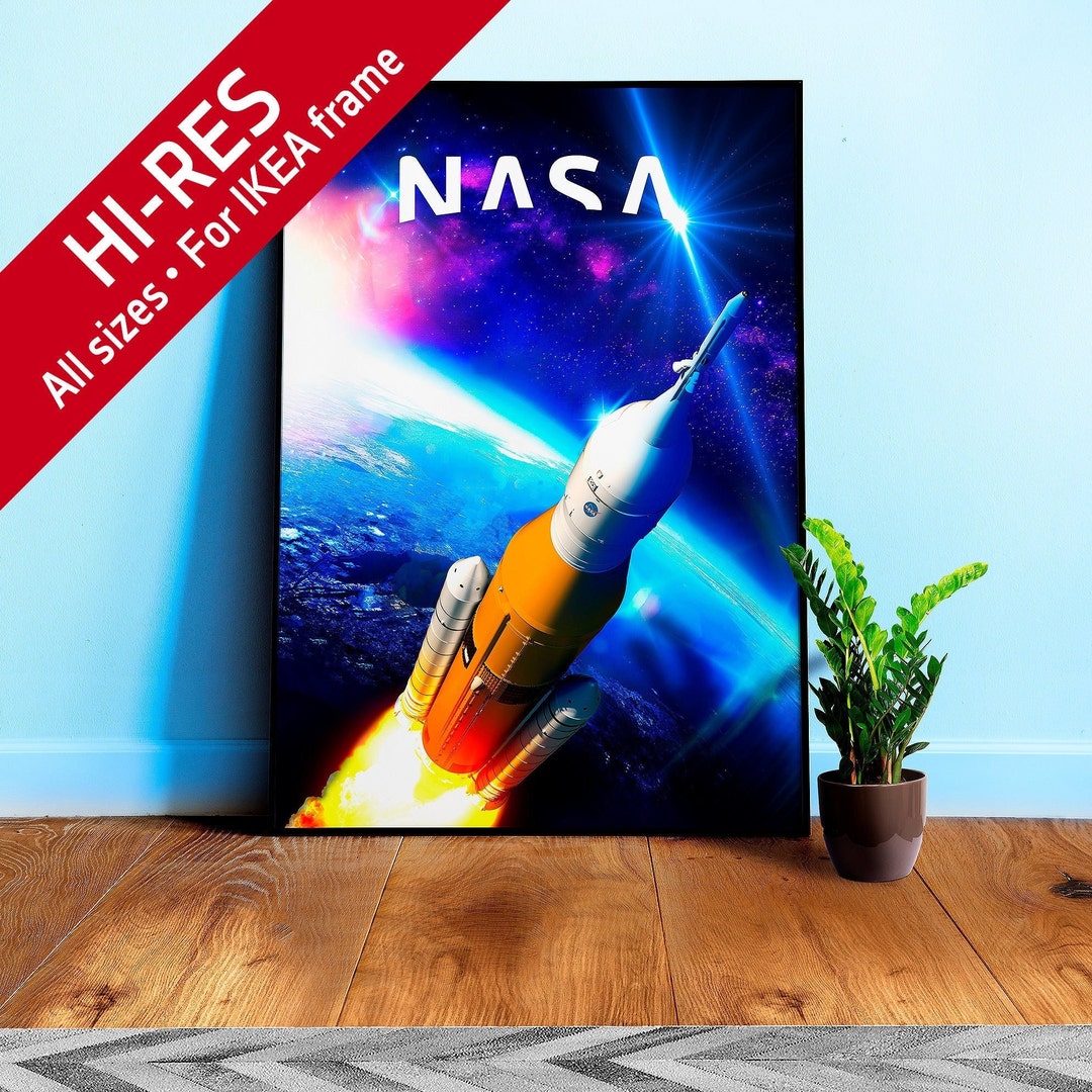 NASA Artemis SLS Poster, Rocket Launch Poster Space Poster, Space Art ...