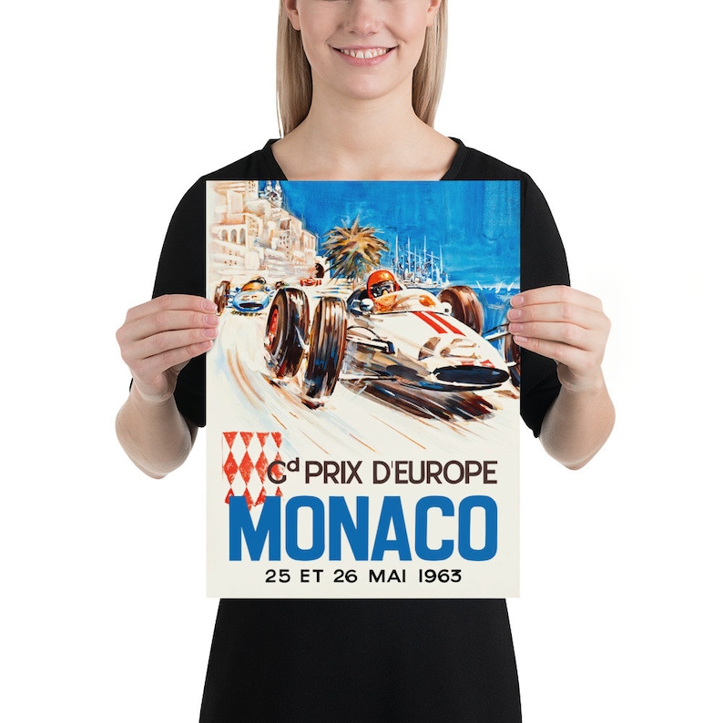 Monaco Vintage F1 Grand Prix 1963 Poster Vintage Formula 1 - Etsy