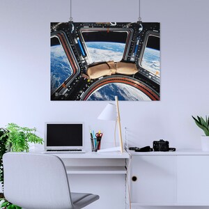 Earth From Space Poster — ISS Cupola View, Earth Horizon, Real NASA ...