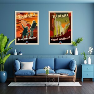 To Mars Vintage Space Poster Retro Space Art Propaganda - Etsy