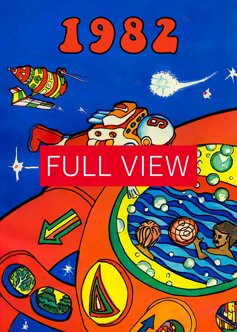 Soviet Space Station, USSR, 1982 — Soviet Vintage Space Poster, Soviet ...