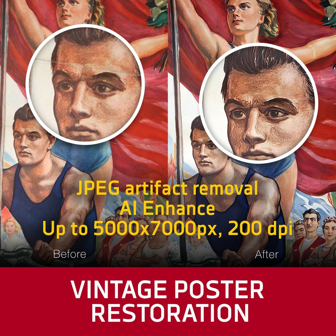 Vintage Poster Restoration — Digital Poster Repair, Old Photo Fixing ...