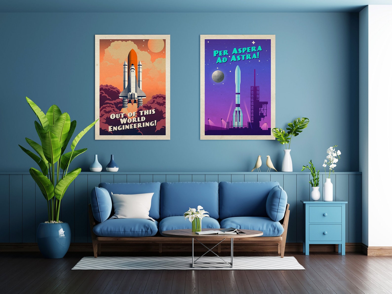 Per Aspera Ad Astra!, ESA Ariane 6 — Vintage Space Poster, Retro Space ...