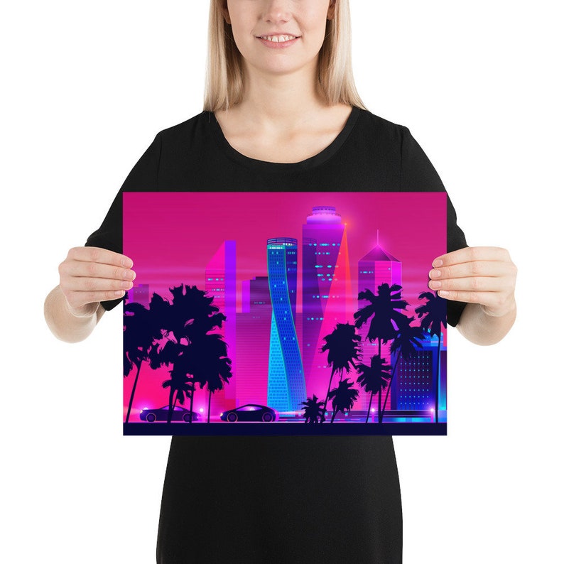 Synthwave Neon City: Vice City synthwave/vaporwave/cyberpunk - Etsy