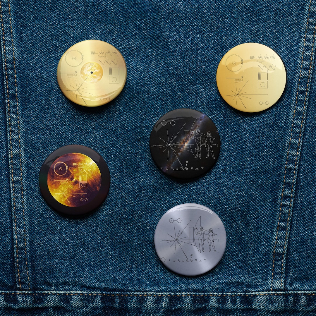 NASA Voyager 1 Golden Record Disc — Set of Space Pin Buttons (5 Items ...