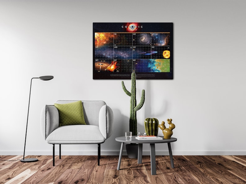Cosmic Calendar (carl Sagan Style), Universe Evolution Chart — Canvas ...