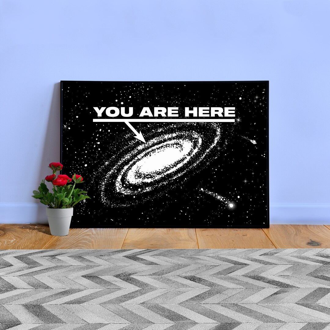 You Are Here: Milky Way Galaxy Map, 80s Poster — Space Poster, Science ...