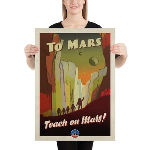 To Mars! — Retro Space Poster. 1950s Vintage Space Art Print and Cool ...