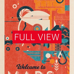 Welcome to Mars — Vintage Space Poster, Retro Space Art, Propaganda ...