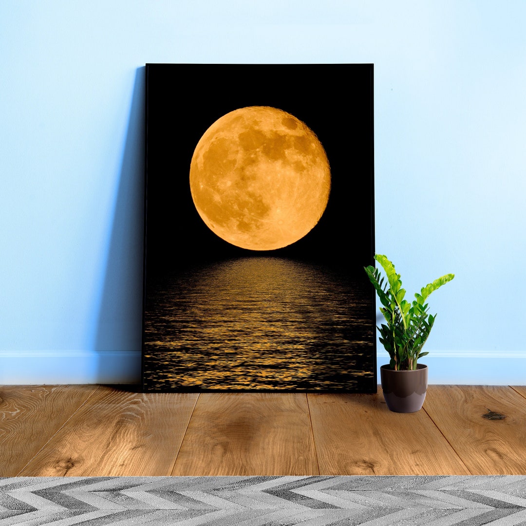 Full Moon (hi-res Poster) — Space Poster. Moon Photo Print Hi-res ...