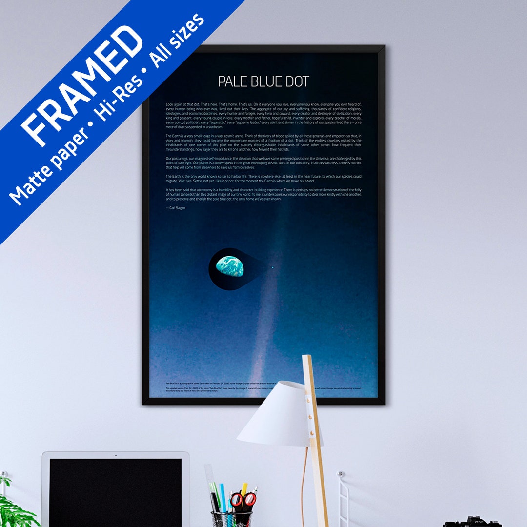 Pale Blue Dot Poster, Carl Sagan Print, NASA Voyager 1 Print 2020 Revis ...