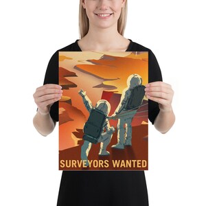 NASA Mars Vintage: Surveyors Wanted Vintage Space Poster, Retro Space ...