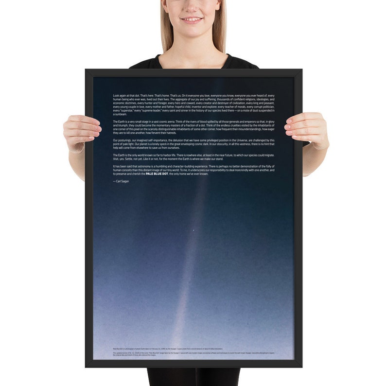 Pale Blue Dot Poster, Carl Sagan Print, NASA Voyager 1 (2020 Revis ...
