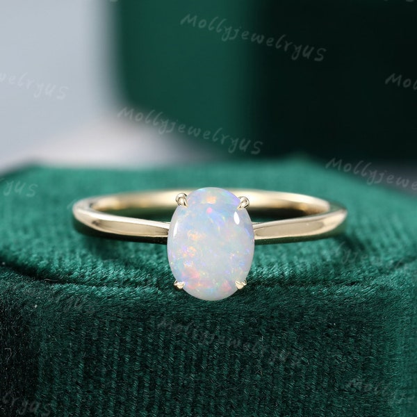 Simple Opal Ring - Etsy