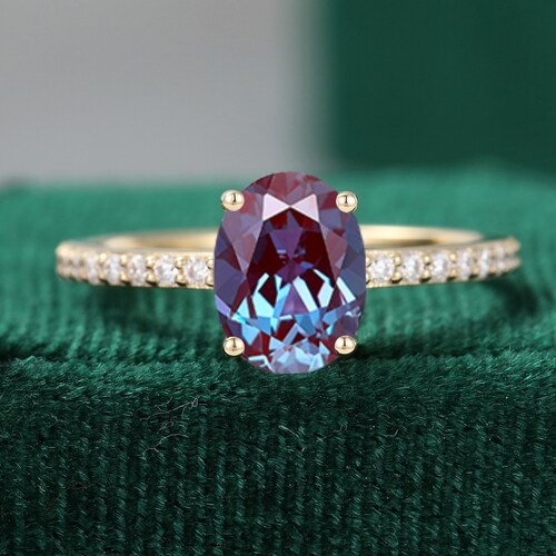 Oval Ruby Engagement Ring Rose Gold Vintage Diamond Micro Pave - Etsy