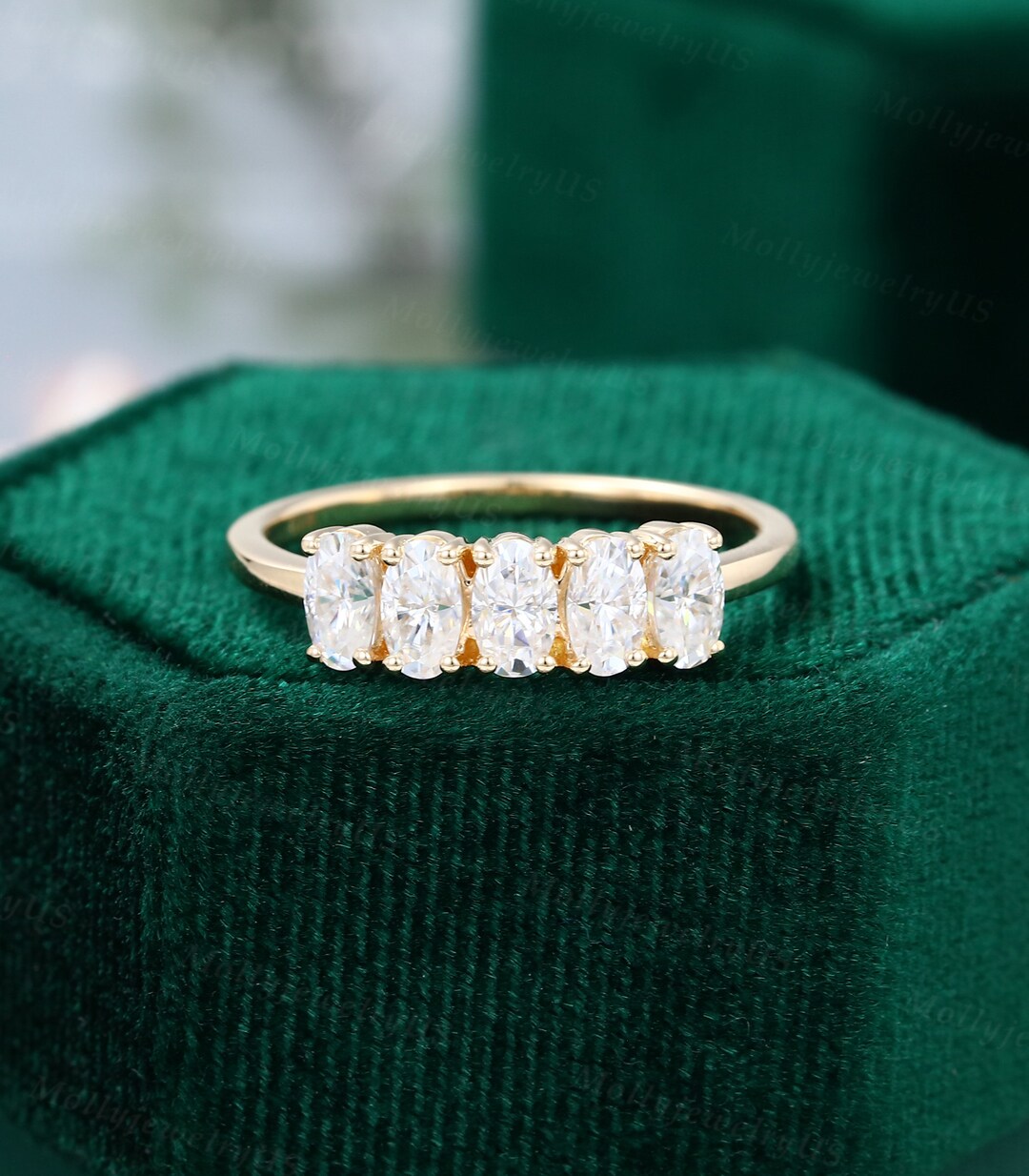 Oval Cut Moissanite Engagement Ring Yellow Gold Unique Engagement Ring ...