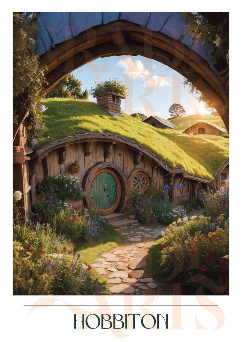 Hobbiton Poster, Hobbit House, Hobbits, Hobbit, Hobit, Instant Download ...