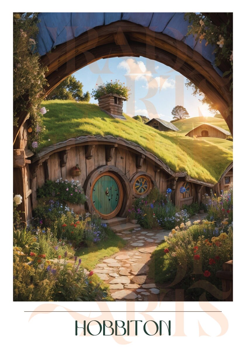 Hobbiton Poster, Hobbit House, Hobbits, Hobbit, Hobit, Instant Download ...