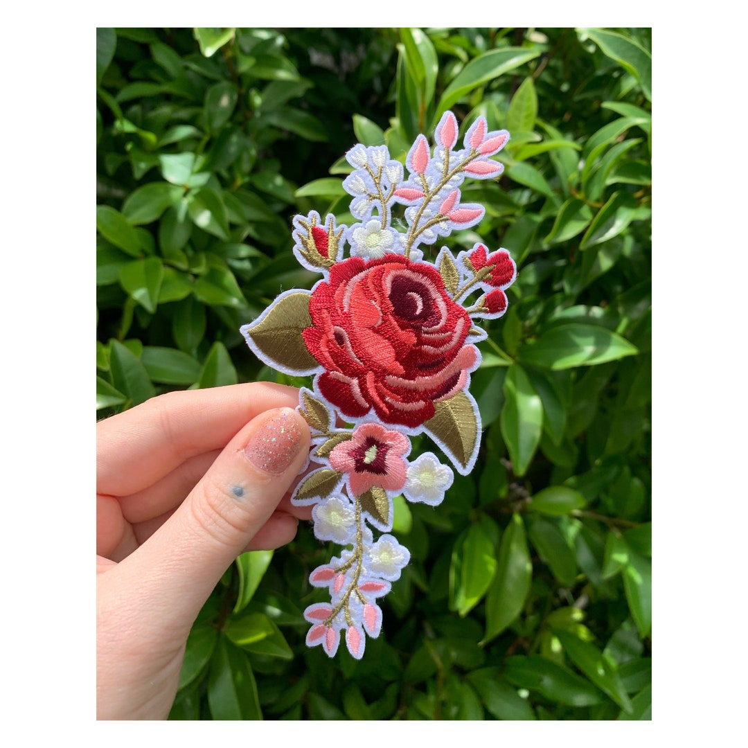 Traditional Flowers Iron on Patch - Etsy