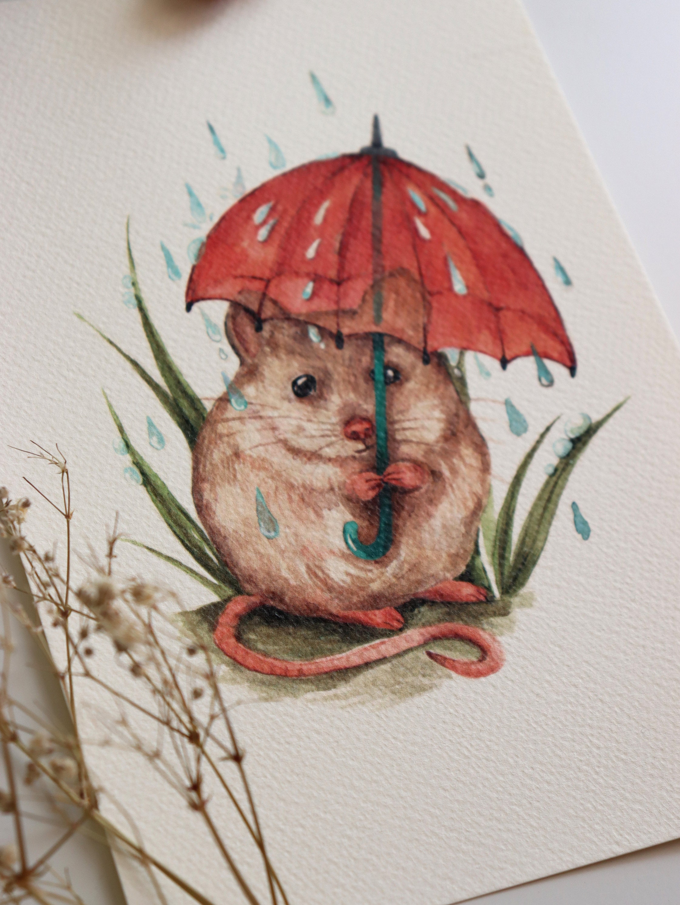 Mouse Watercolor Painting Mouse Art Animal Wall Art | Etsy