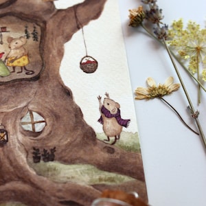 Cute Mouse Art, Cottagecore Art, Cute Painting to Hang, Fairy Cottage ...