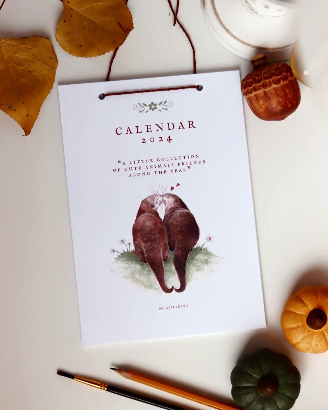 Calendar 2024, Cute Animal Calendar, Illustration Wall Calendar ...