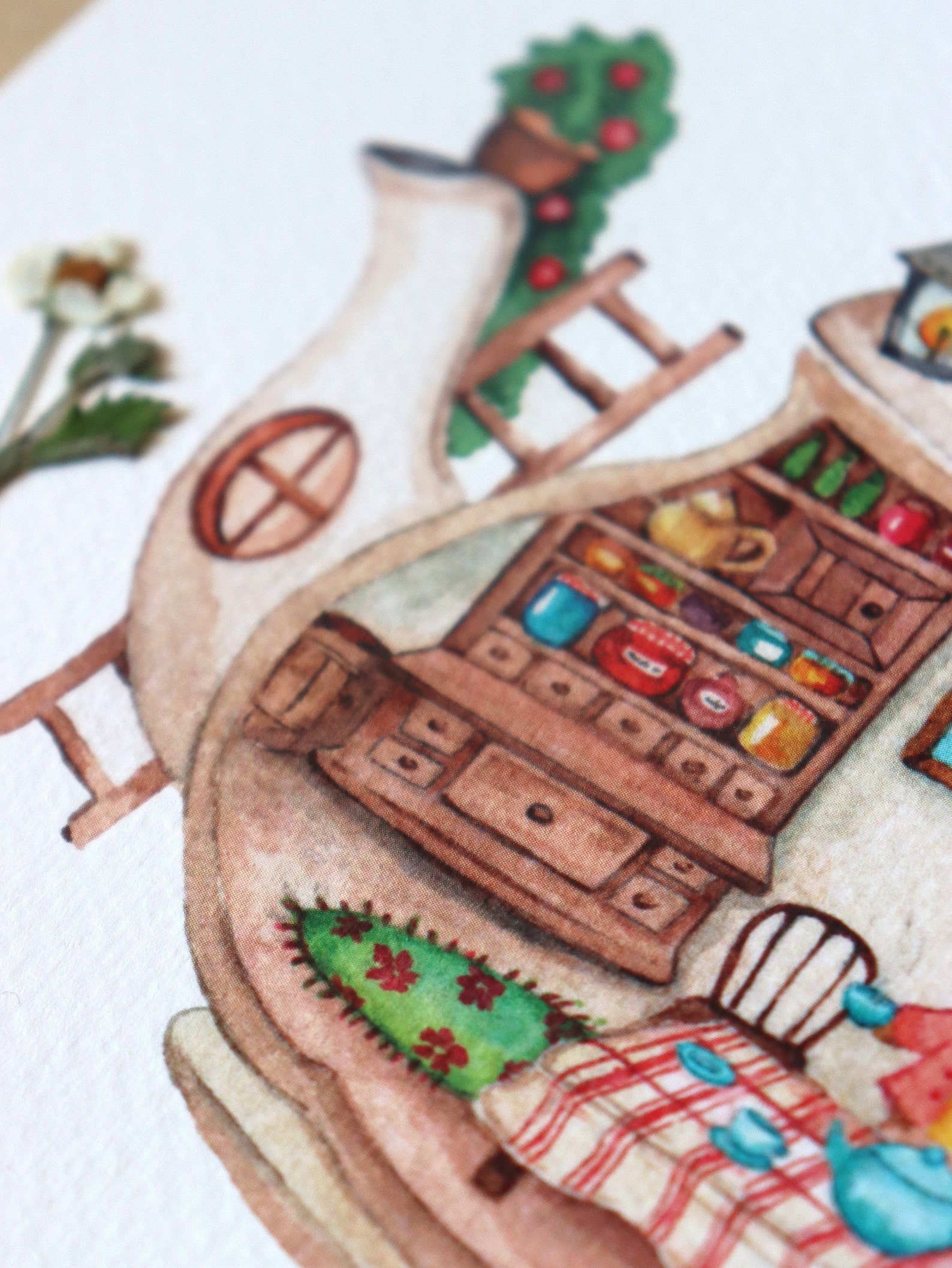 Teapot Illustration Cottagecore Art Print Watercolor - Etsy