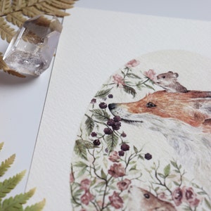 Cottagecore Fox, Fox Lover Gift, Woodland Animal Art, Fox Art Print ...