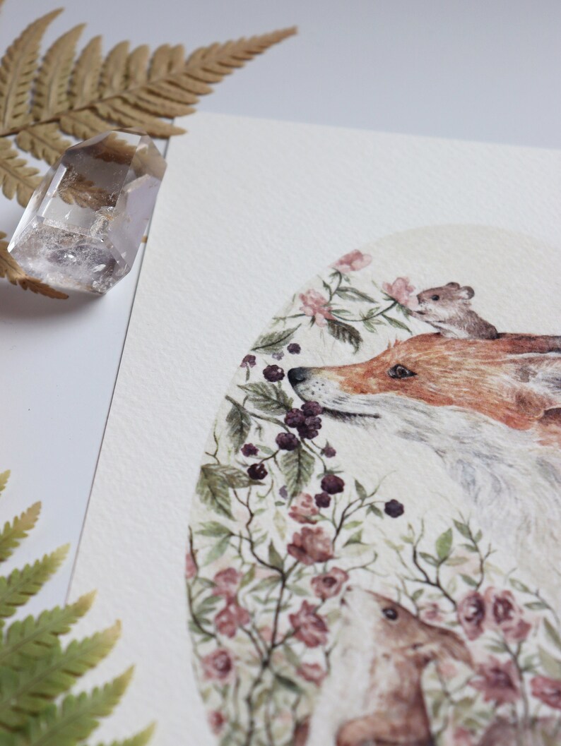 Cottagecore Fox Fox Lover Gift Woodland Animal Art Fox Art - Etsy