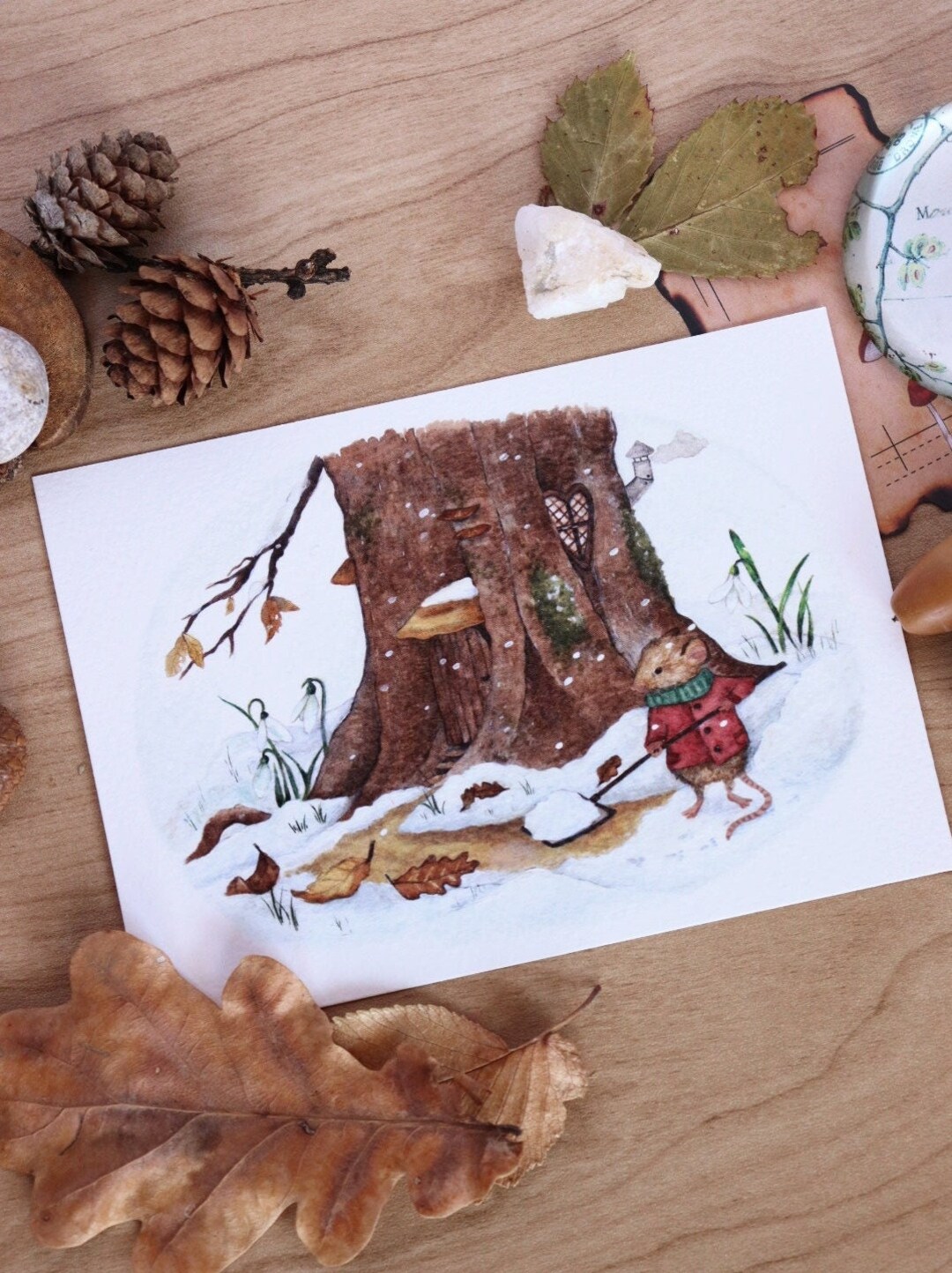 Cozy Art, Nursery Art, A6 Print, Cozy Watercolor, Cottagecore Wall Art ...