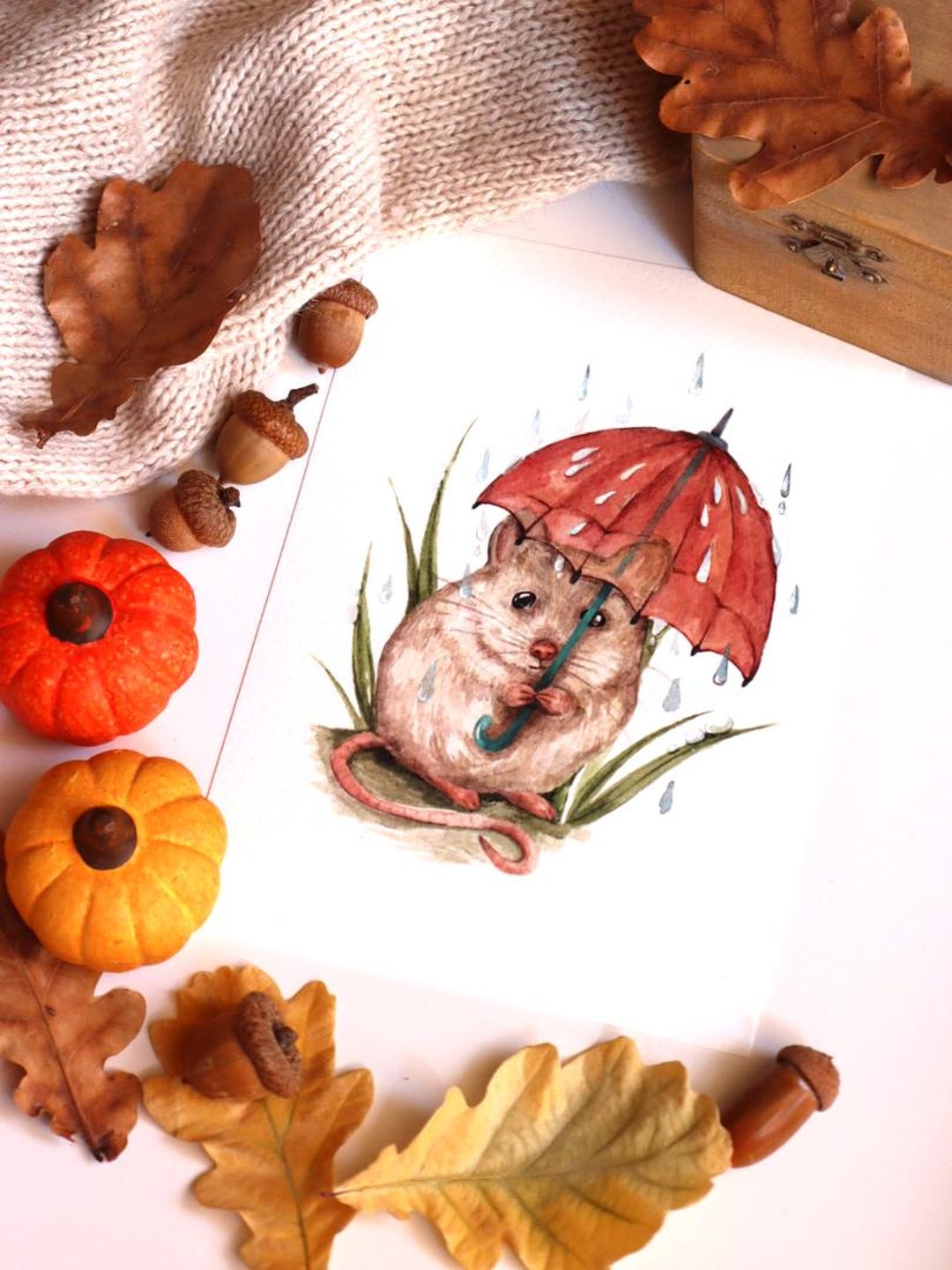 Mouse Watercolor Painting, Mouse Art, Animal Wall Art, Children ...