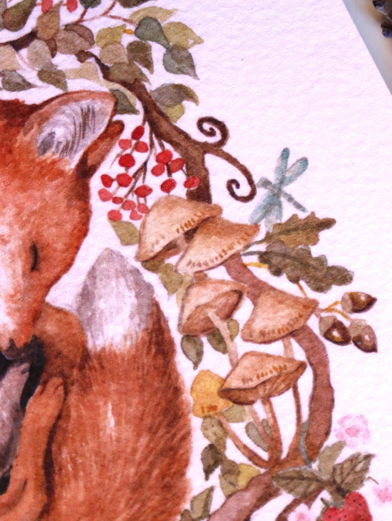 Whimsical Art Fox Art Rabbit Art Cottagecore Art Whimsy - Etsy