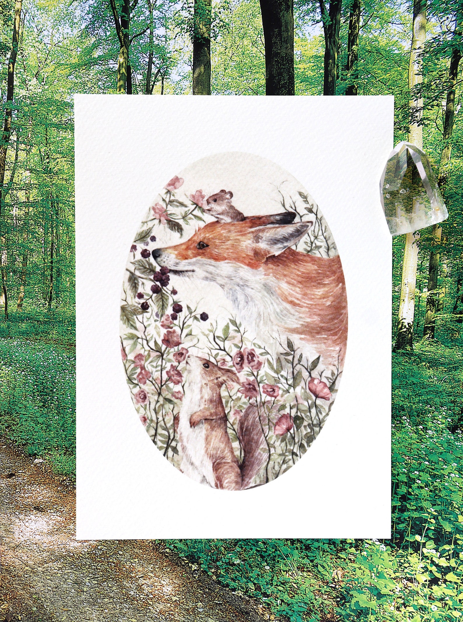 Cottagecore Fox Fox Lover Gift Woodland Animal Art Fox Art - Etsy