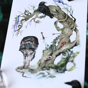 Wolf Art, Fantasy Art, Medieval Art Print, Gothic Art Print, Medieval ...