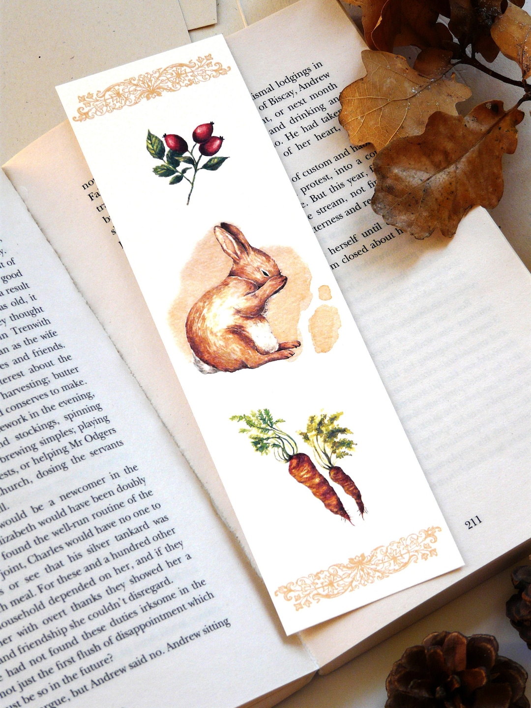 Rabbit Bookmark, Rabbit Watercolor Painting, Rabbit Art, Bookmark ...